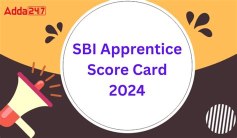 SBI Apprentice Score Card 2024 Out SBI अपरटस सकर करड 2024 जर