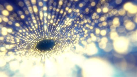 Funnel Of Yellow Energy Particles In The Form Of A Tunnel Glowing Bright Stock Video Video Of