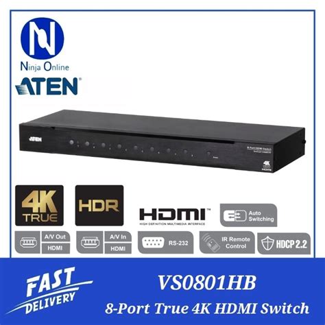 Aten Vs0801hb 8 Port True 4k Hdmi Switch Hdmi Switcher 8 In 1 Out