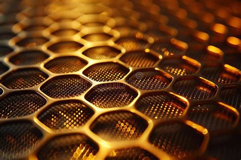 Illustration Of Closeup Of The Texture On An Golden Speaker Surface