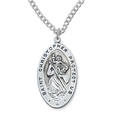 St Christopher Medal Sterling Silver 1 38 Inch For Women
