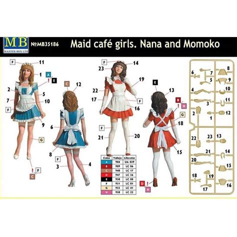 Maid Café Girls Nana And Momoko Master Box 35186 135ème Maquette Char