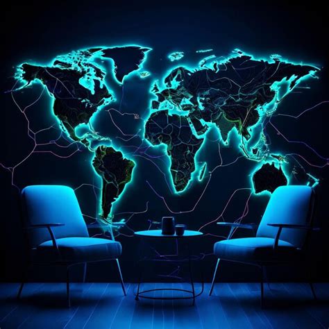 Global Networking Background For Room Wall Perfect For Modern And