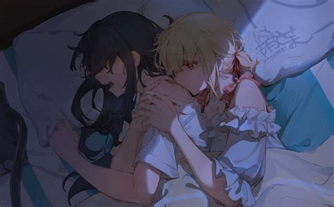 Moyu Marginal Inoue Takina Nishikigi Chisato Lycoris Recoil Absurdres Highres 2girls Bed