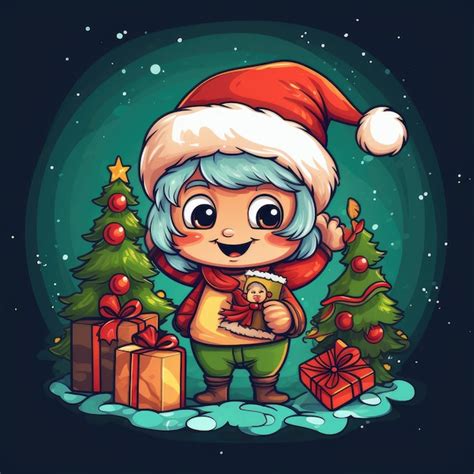 Colorful And Cute Christmas Clip Art In 4k Vector Premium Ai