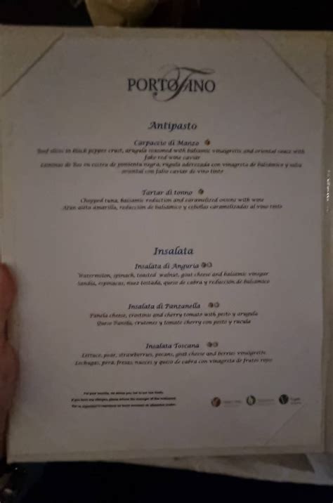 Menu At Portofino Restaurant Acapulco