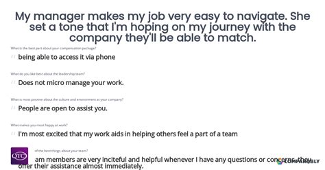 Qtc Management My Manager Makes My Job Very Easy To Navigate She Set