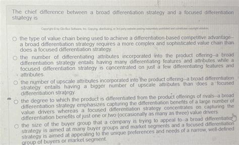Solved The Chief Difference Between A Broad Differentiation