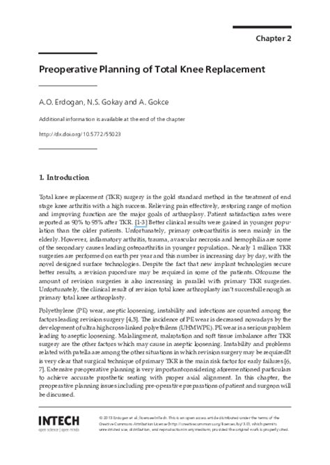 Pdf Preoperative Planning Of Total Knee Replacement Alper Gokce