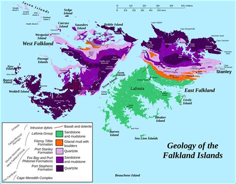 Generalized Geologic Map Of The Falkland Islands Understanding Falkland Islands Geography