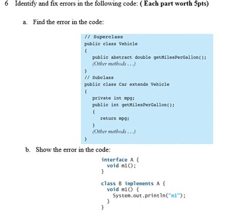 Solved Identify And Fix Errors In The Following Code Each Part Worth 1 Answer
