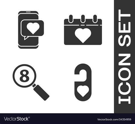 Set Please Do Not Disturb With Heart Online Vector Image