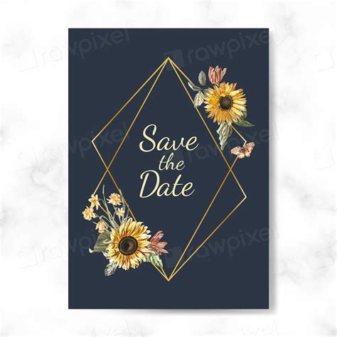 Save Date Wedding Invitation Mockup Premium Vector Rawpixel