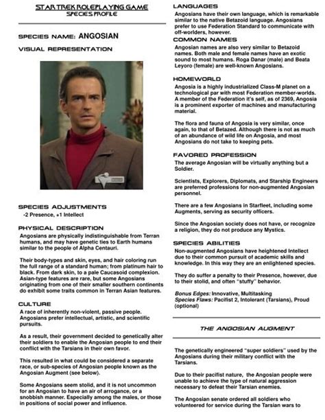 Angosians CODA Star Trek RPG Support