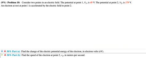 solved 9 problem 10 consider two points in an electric