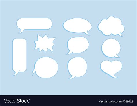 Speech Bubble Set Talk Bubble Cloud Bubbl Vector Image