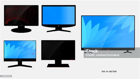 Set Lcd Tv Layar Datar Atau Bingkai Tv Hitam Atau Mockup Layar Kosong