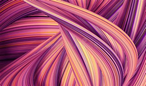 D Renderen Abstracte Creatieve Achtergrond Rode Gele Neon Curvy Lijnen Stock Illustratie