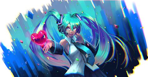 Hatsune Miku Vocaloid Girl 初音ミク（クリスタの練習） Pixiv