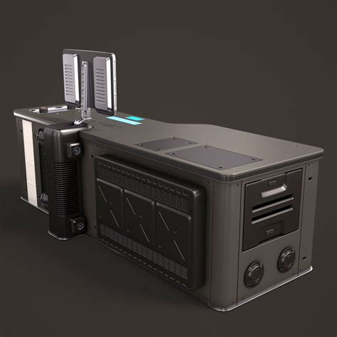 Sci Fi Lab Table And Chair 3d Model 129 Fbx Max Obj Free3d