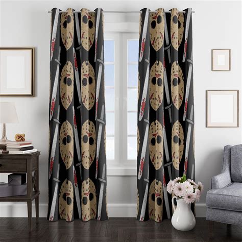 Halloween Villain Mask Serial Killer Window Curtain Best T For Room