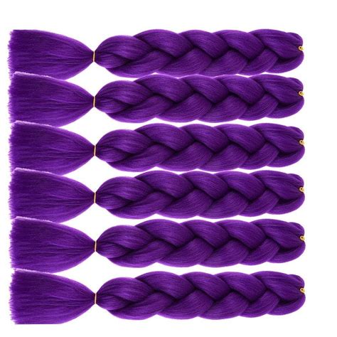 Kunsthaar Hair To Braid Purple 24 Inch Kanekalon Ombre Jumbo Braids