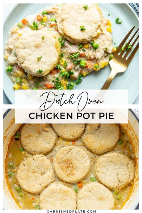 Dutch Oven Chicken Pot Pie Gluten Free Garnished Plate