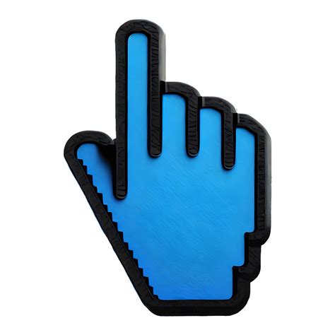AI Generated Icon Hand Cursor Blue Isolated On Transparent Background PNG