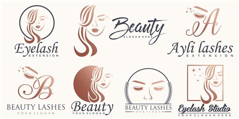 Luxury Beauty Salon And Eyelash Icon Set Logo Design 10569857 Vector