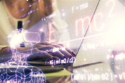 premium photo double exposure of woman hands typing on computer and