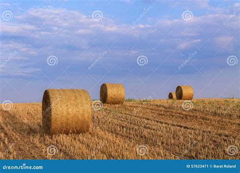 Hay Bale At Sunset Stock Image Image Of Color Cloud 57623471
