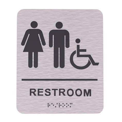 Unisex Restroom Sign Ada Compliant Bathroom Door Signs For Offices