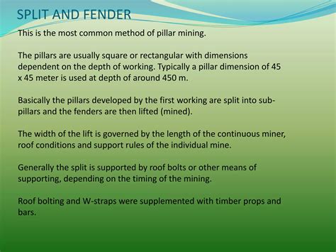 development and depillaring with continuous miner ppt