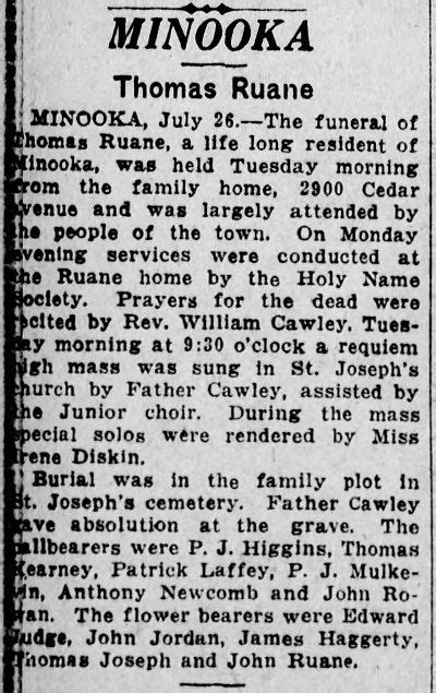 Thomas Ruane 1862 1927 Find A Grave Memorial