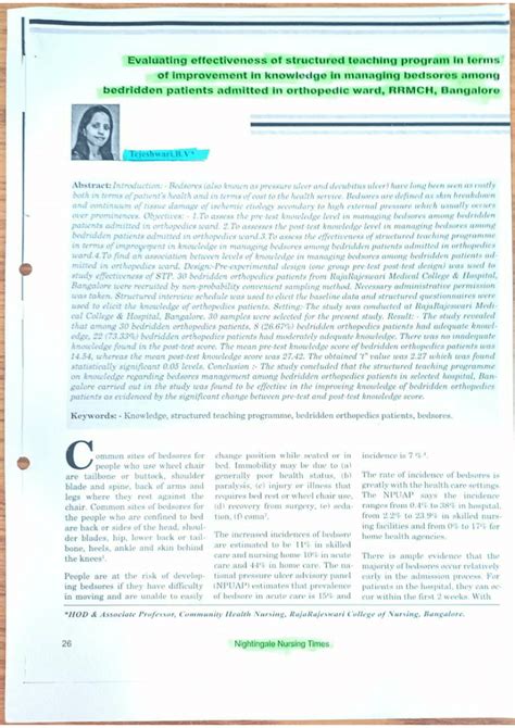 Pdf Evaluate The Effectiveness Of Structured Teaching Program In Terms Of Improvement In