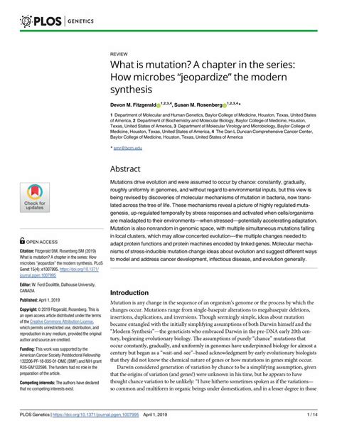 Pdf What Is Mutation A Chapter In The Series How Microbes Dokumen Tips