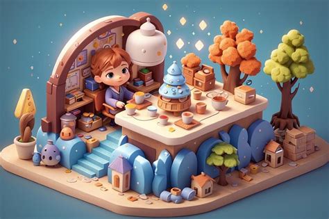 Premium Photo Very Detailed Tiny Cute Baker