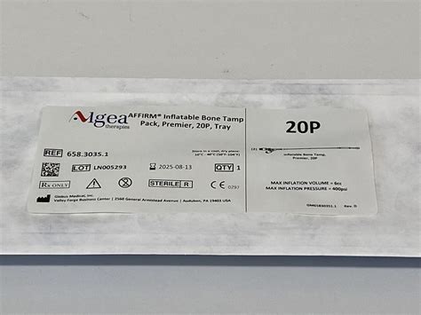 New Globus Medical Inflatable Bone Tamp Pack 658303s Exp2025 08 T61