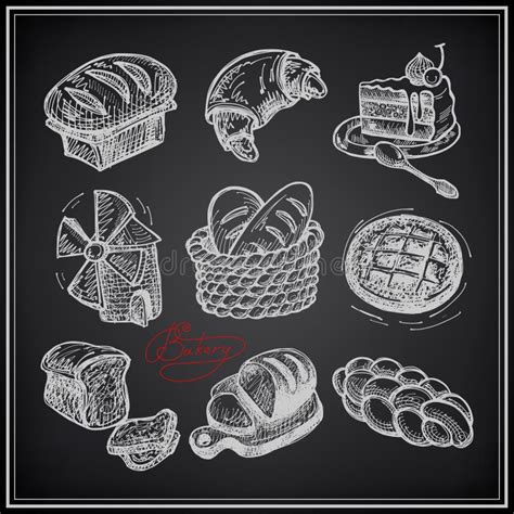 Conjunto Del Icono De La Panadería Ilustración Del Vector Ilustración