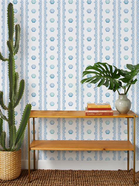 Barbie™ Shell Stripe Wallpaper By Barbie™ Blues Wallshoppe