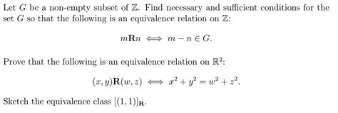 Solved Let G Be A Non Empty Subset Of Z Find Necessary And