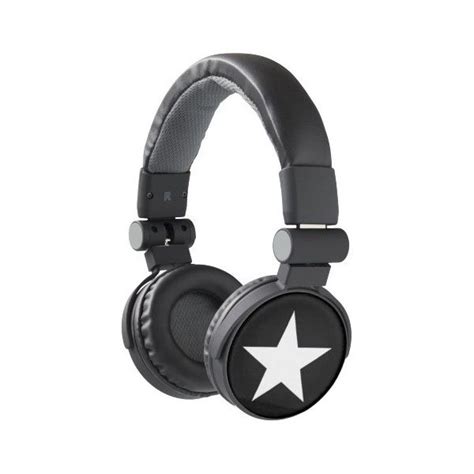 Black and White Star Headphones | Pink headphones, Headphones, White ...