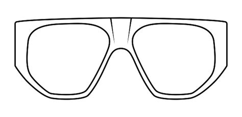 Angular Frame Glasses Fashion Accessory Illustration Sunglass Front