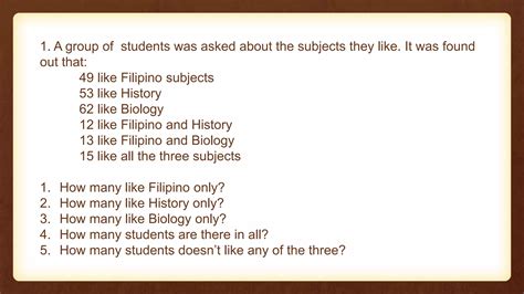 Solving Problem Involving Sets Ppt