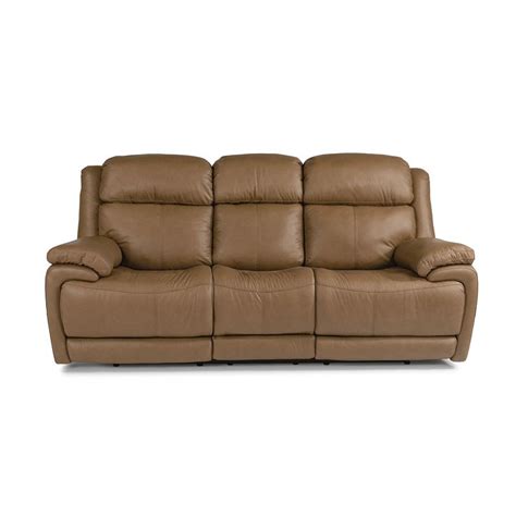Elijah Power Reclining Sofa Camel Flexsteel Furniture Cart