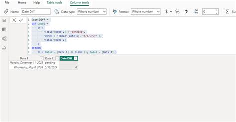 solved calculate date difference between two columns microsoft
