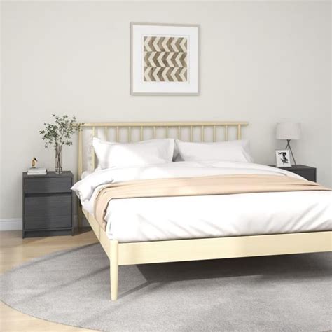 DIOCHE Tables De Chevet Pcs Gris X X Cm Bois De Pin Massif YW Tech DIO