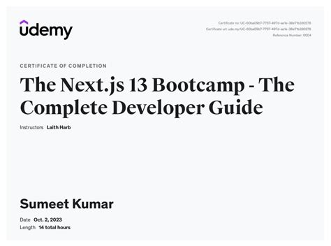 Udemy Course Completion Certificate Sumeet Kumar