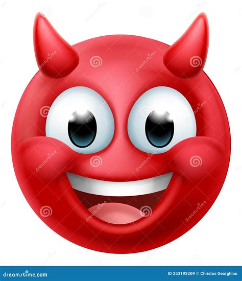Devil Emoji Emoticon Man Face Cartoon Icon Mascot Stock Vector