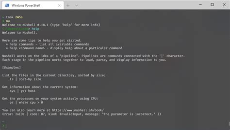 Nushell Crashed In Windows Terminal When Running The `help` Command